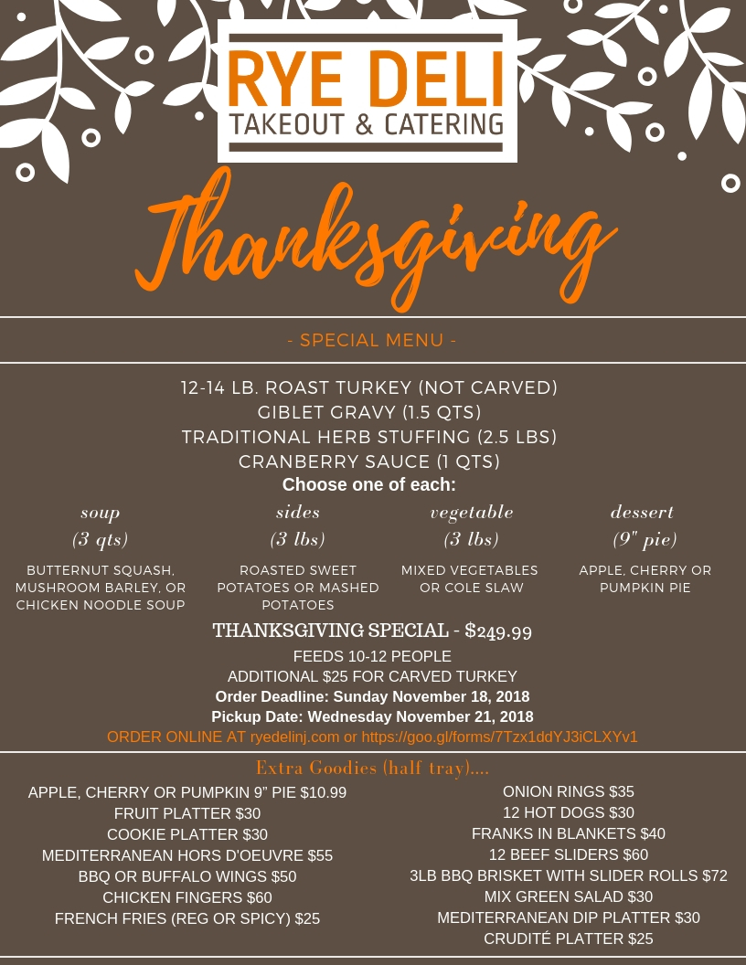 Thanksgiving Menu
